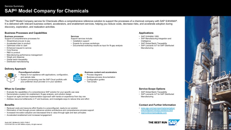 SAP Model Company For Chemicals: Business Processes and Capabilities ...