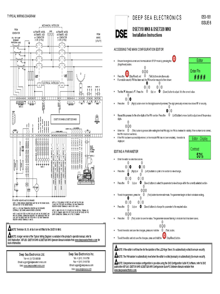 DSE7310 MKII DSE7320 MKII Installation Instructions PDF | PDF | Personal Identification Number ...