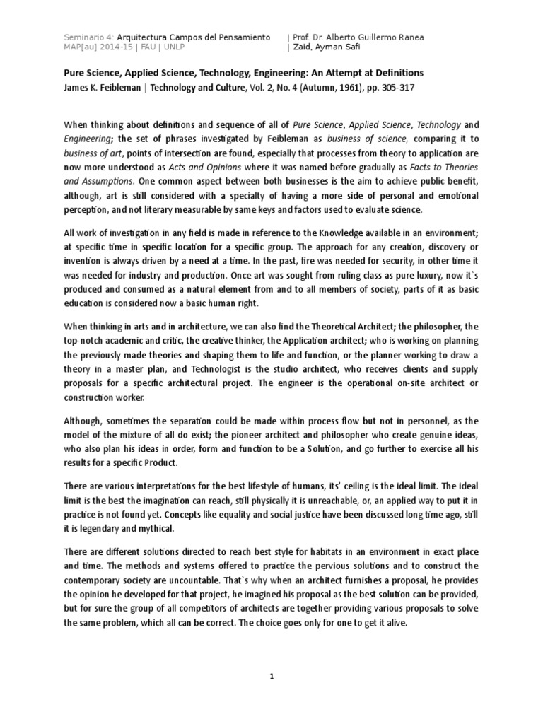 Pure Science Applied Science Technology | PDF | Science | Theory