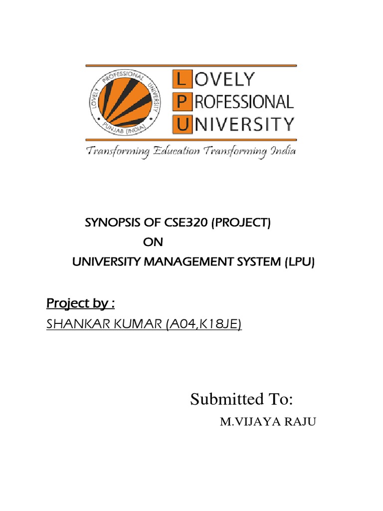 Synopsis LPU UMS | PDF | Modular Programming | Information Science