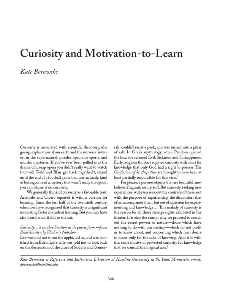 Curiosity's Role in Learning Motivation | PDF | Curiosity | Museum