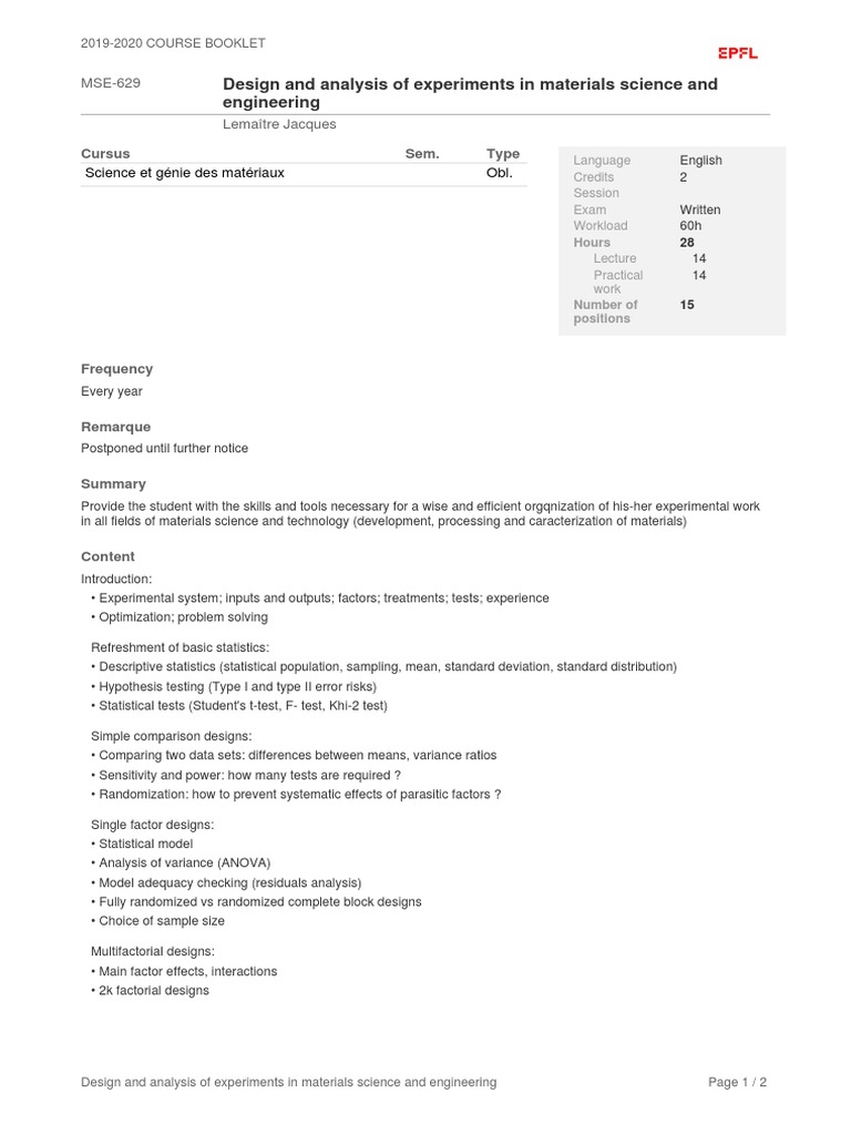 Design Of Experiment Pdf Analysis Of Variance Design Of Experiments
