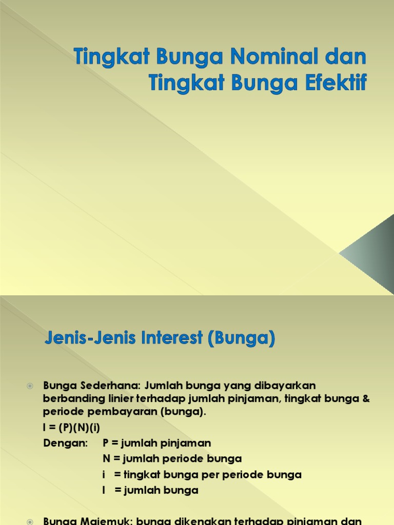 Tingkat Bunga Nominal & Efektif | PDF