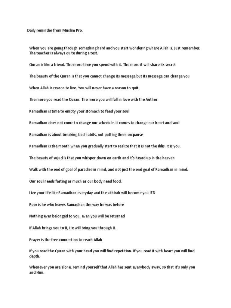 Daily Reminder | PDF | Ramadan | Monotheistic Religions