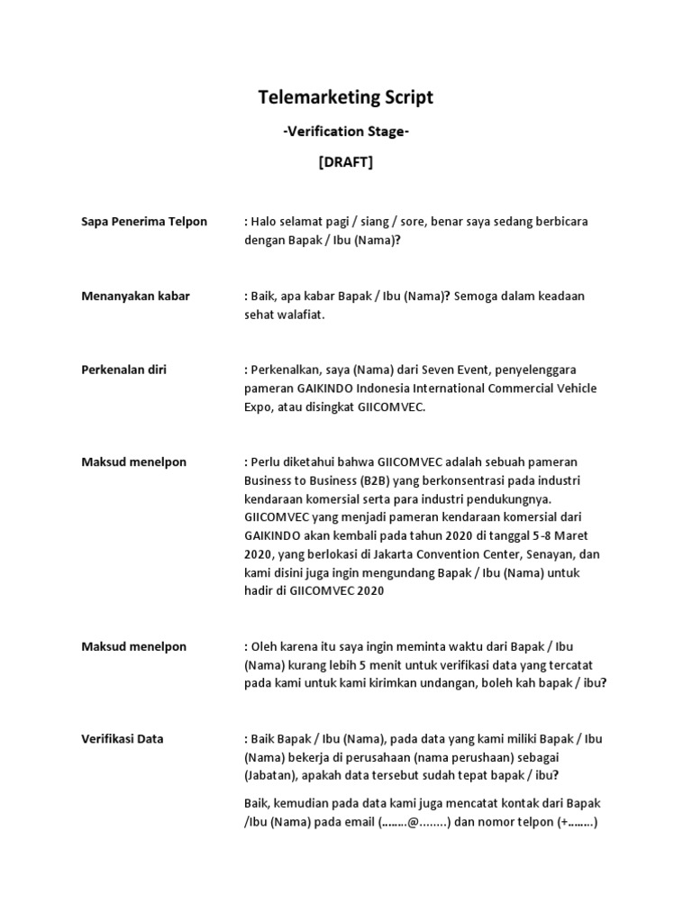 Telemarketing Skript | PDF