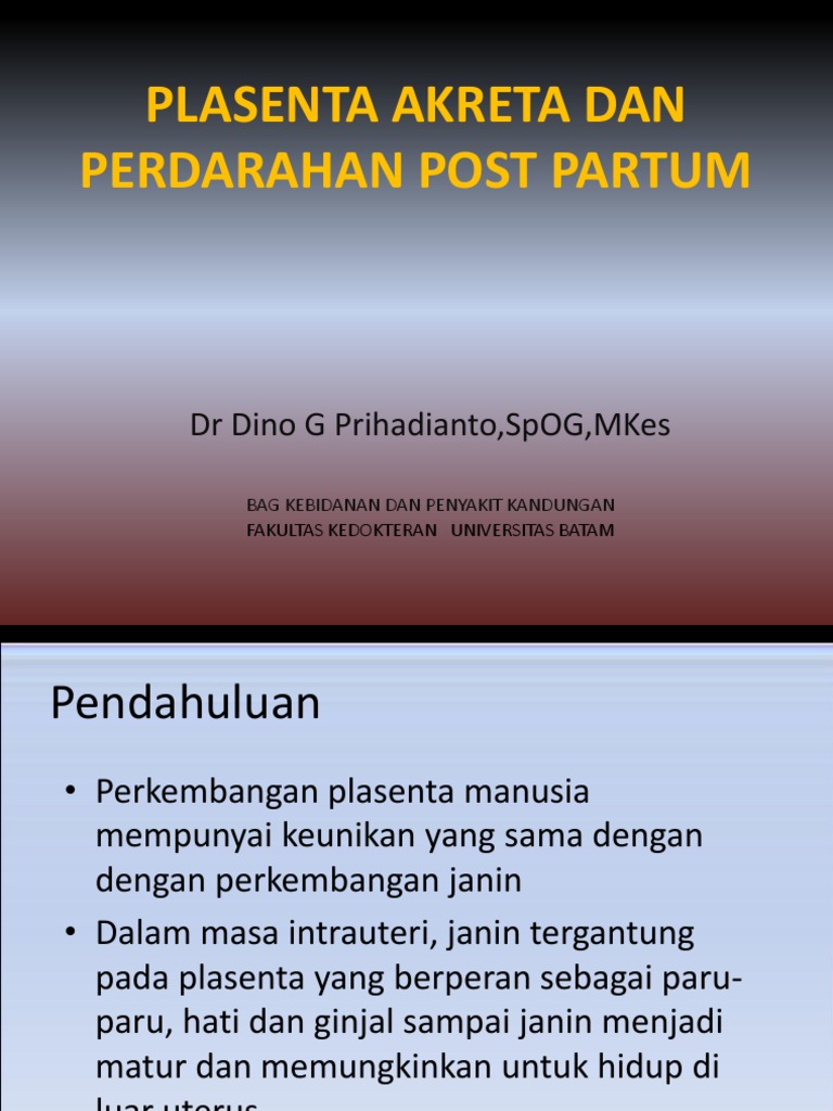 Plasenta Akreta Dan Perdarahan Post Partum | PDF