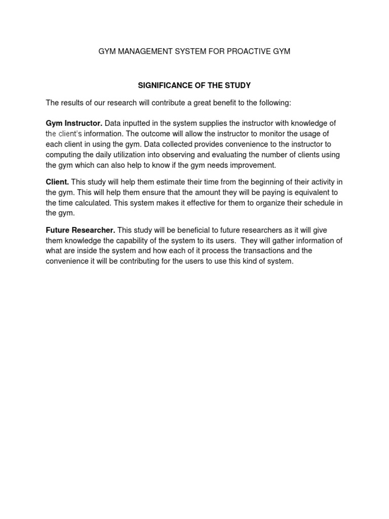 Gym Management System For Proactive Gym | PDF