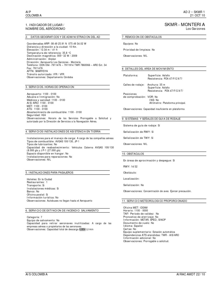 SKMR | PDF | Pista | Aeropuerto