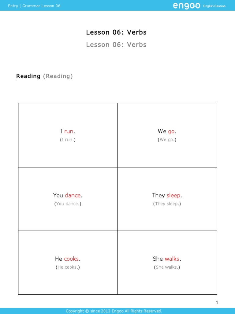 Entry Grammar 06 01 | PDF | English Language | Language Mechanics