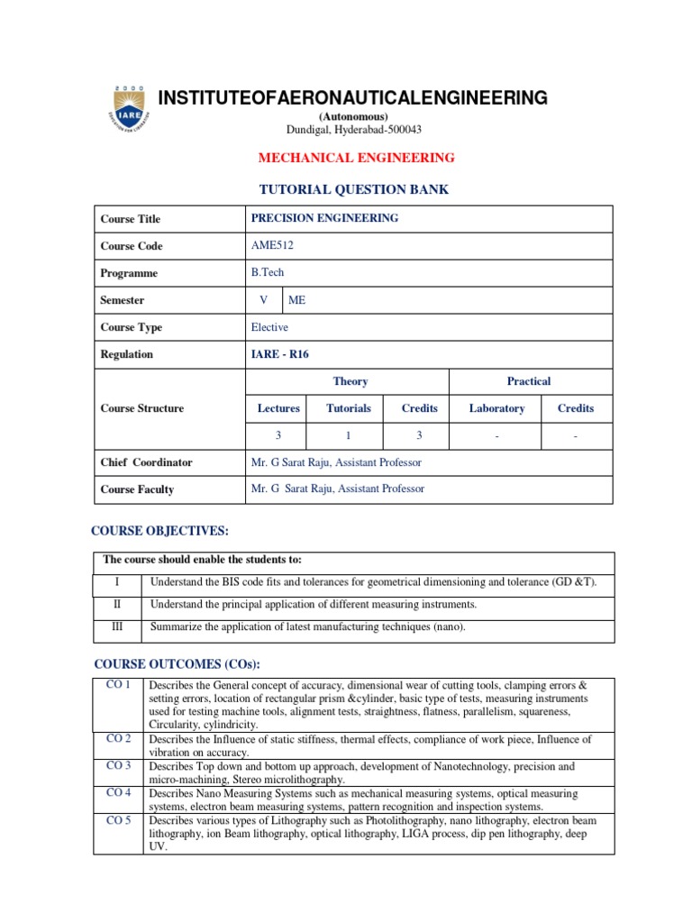 Precision Engineering QB | PDF | Photolithography | Nanotechnology
