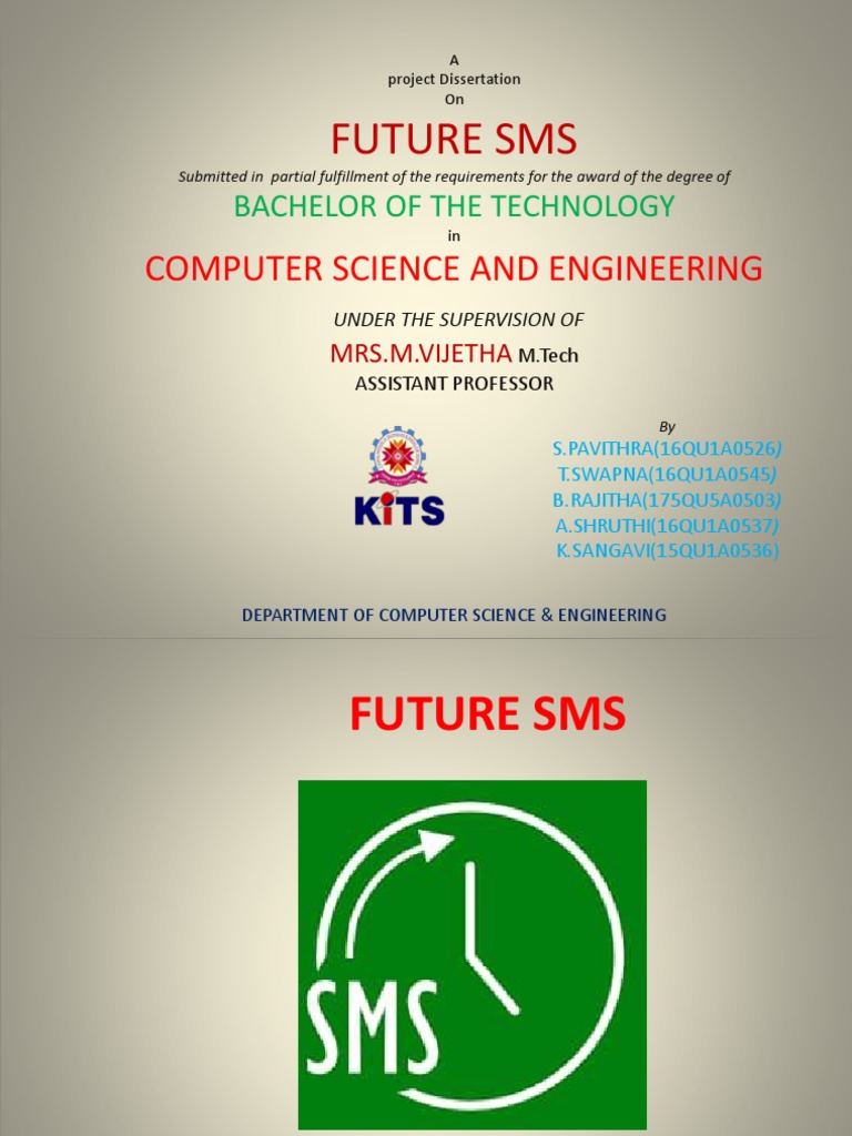 Future SMS: Computer Science and Engineering | PDF | Application Software | Android (Operating ...