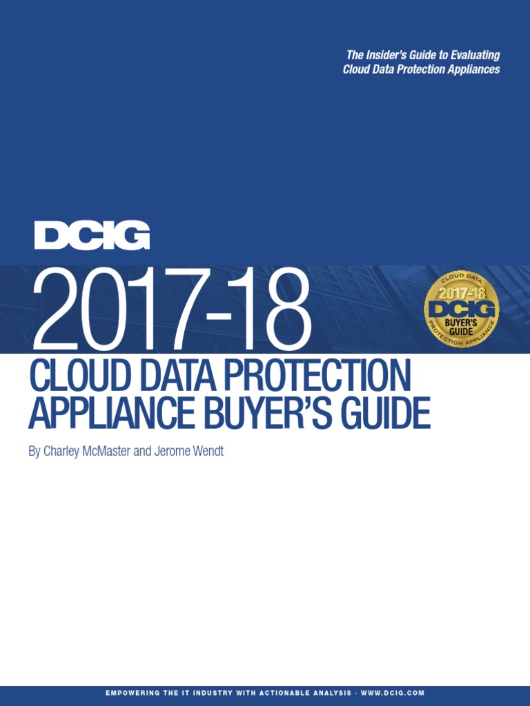 Cloud Data Protection Appliance Buyer'S Guide: by Charley Mcmaster and ...
