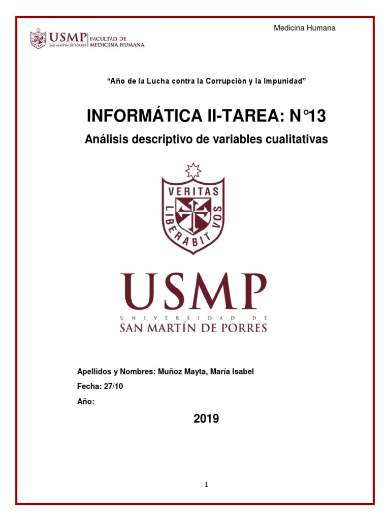 Informática2 (Tarea13) | PDF | Spss | Estadísticas