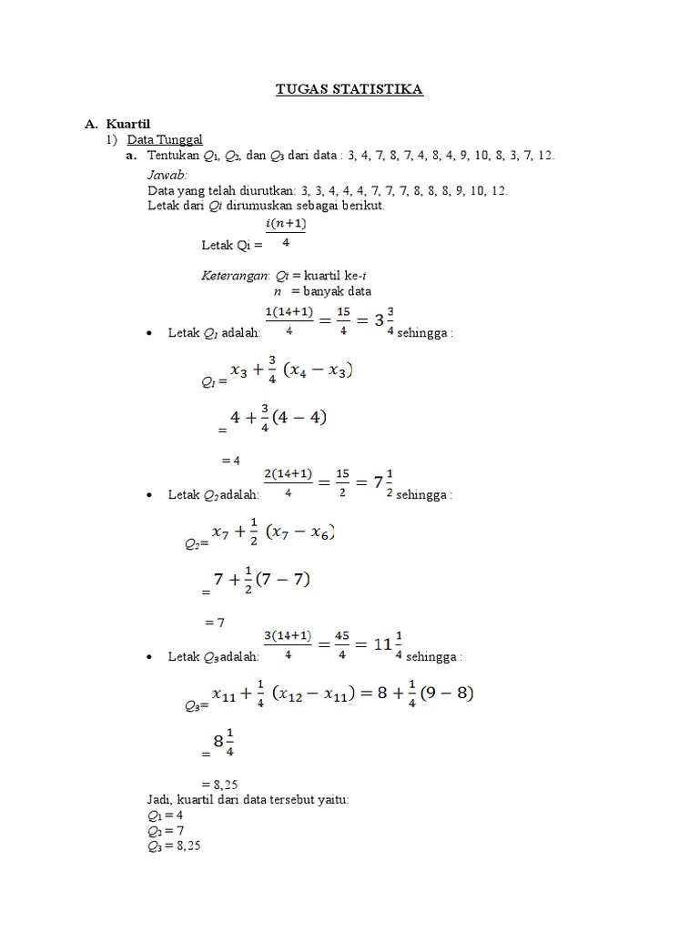 Statistika Quartil Desil Dan Persentil | PDF | Metode & Bahan Ajar