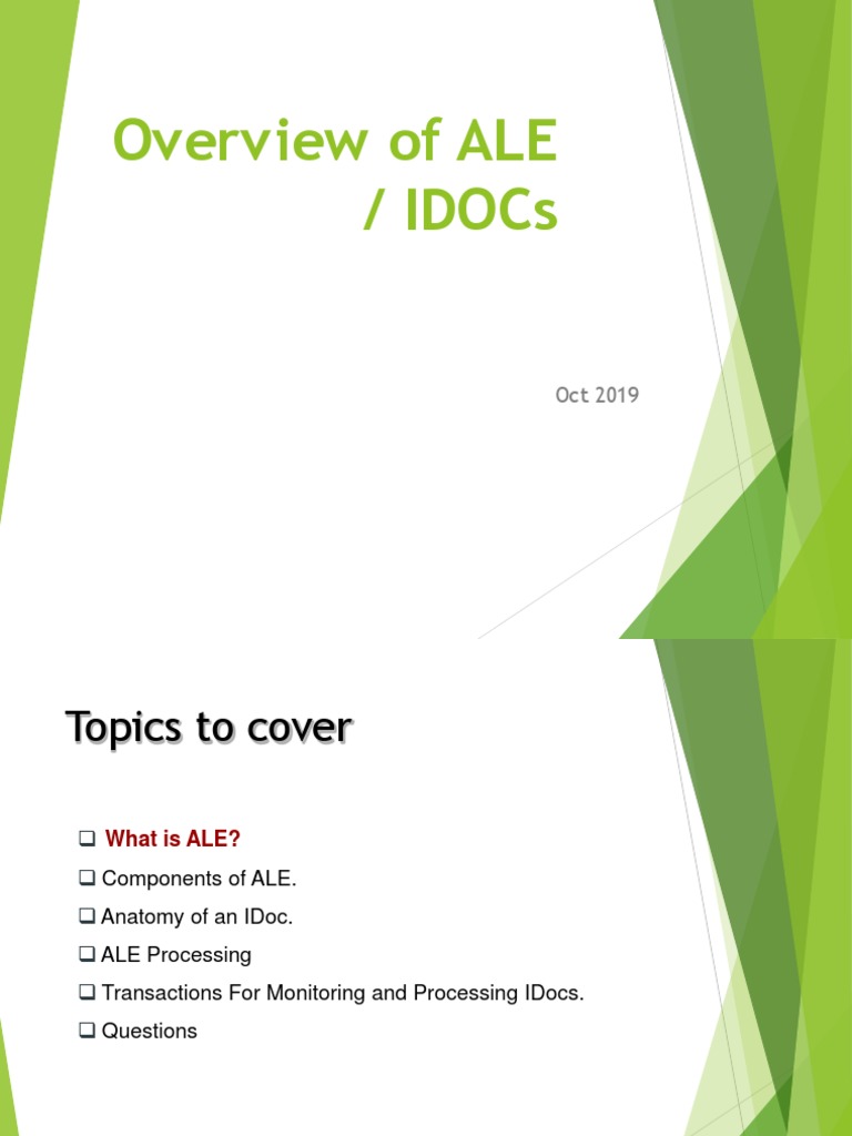 Overview of ALE / Idocs | PDF | Electronic Data Interchange | System