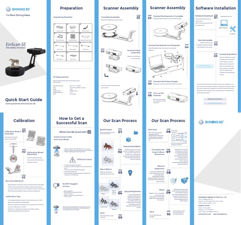 EinScan SE Guidebook | PDF | Electrical Connector | Image Scanner