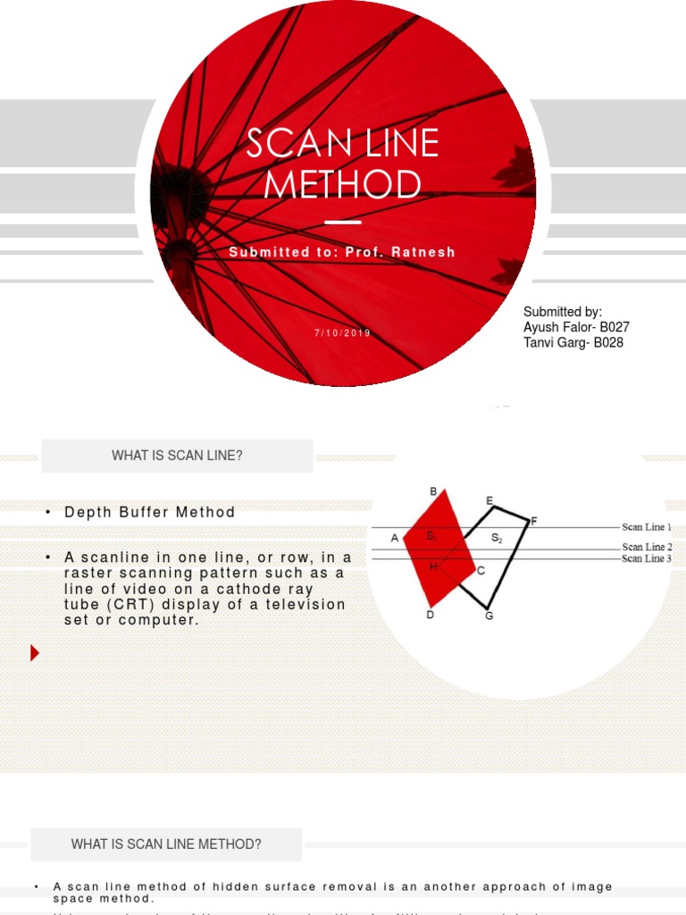 Scan Line Method: Submitted To: Prof. Ratnesh | PDF | Image Processing ...