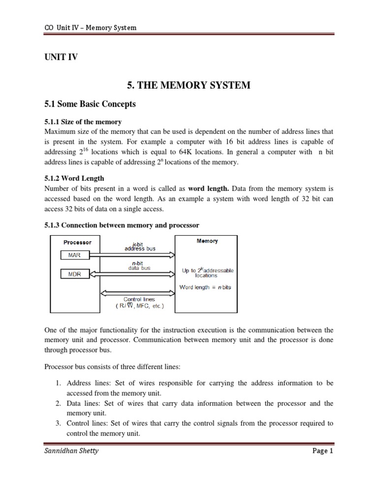 Unit-4 Memory System | PDF | Dynamic Random Access Memory | Read Only Memory