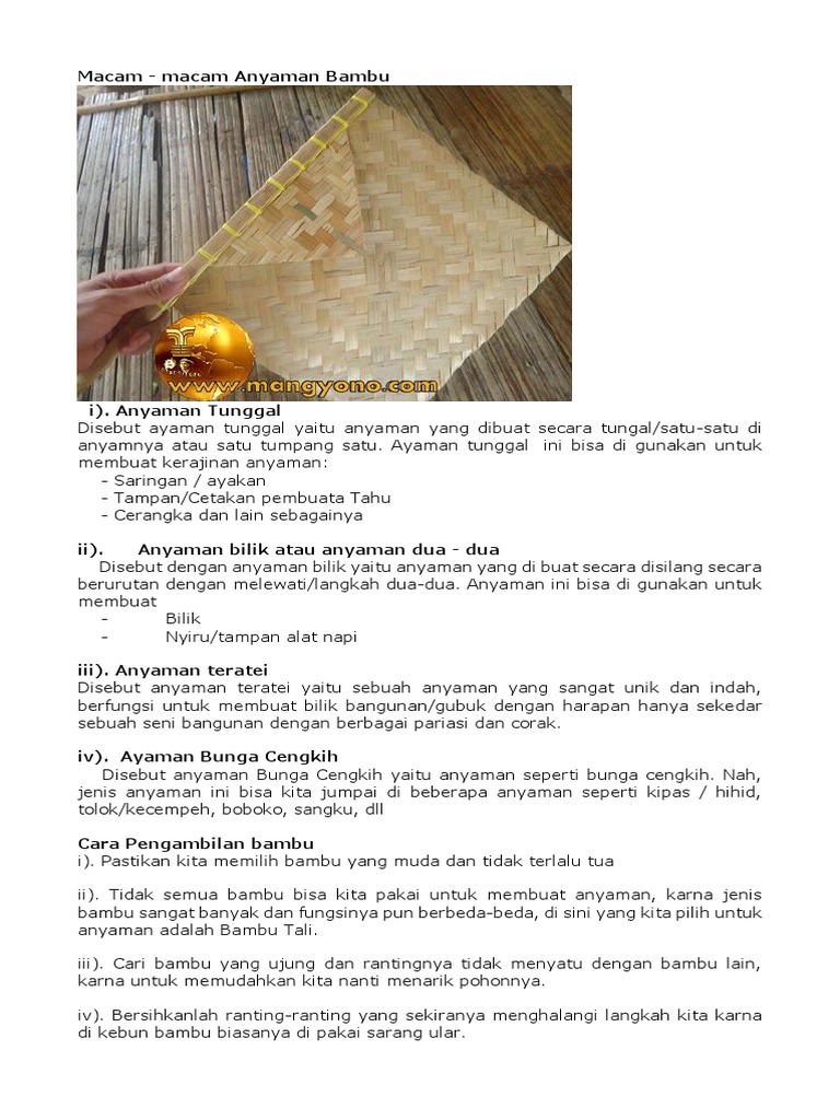 Anyaman Bambu | PDF