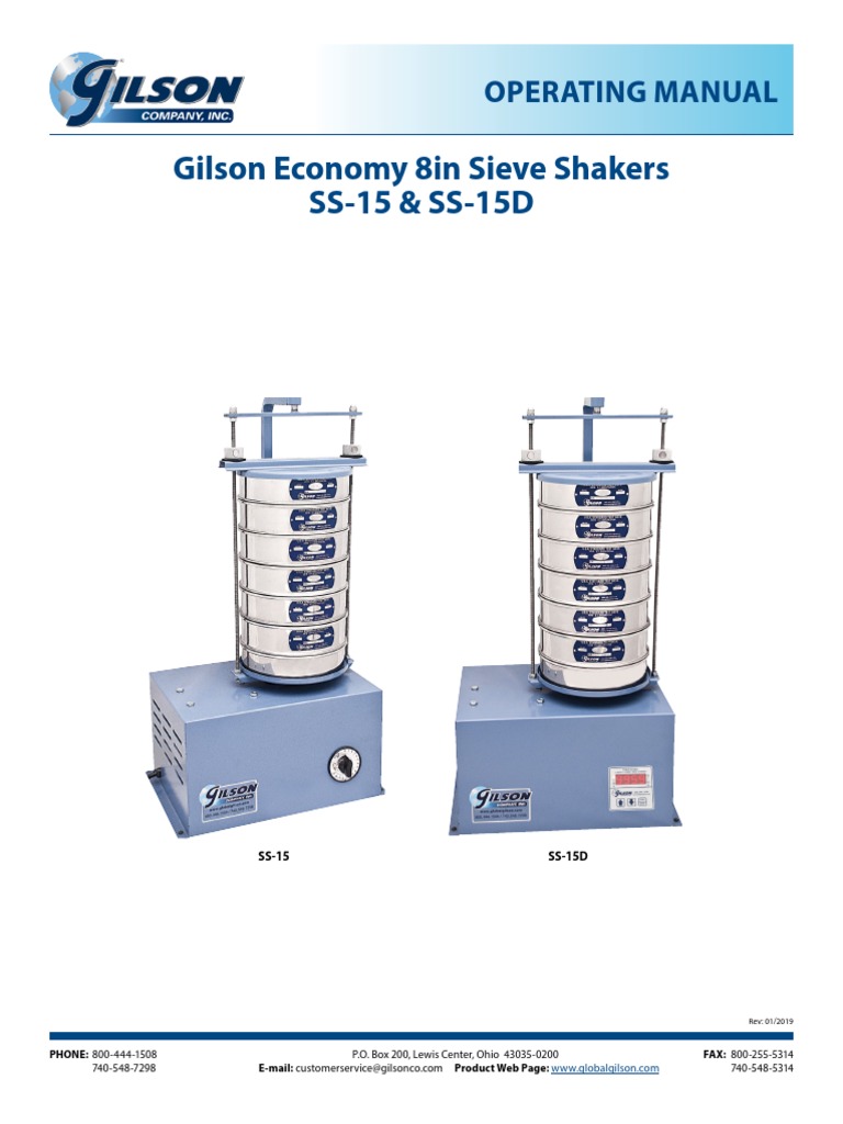 Manual Gilson 8in Sieve Shakers | PDF | Belt (Mechanical) | Calibration