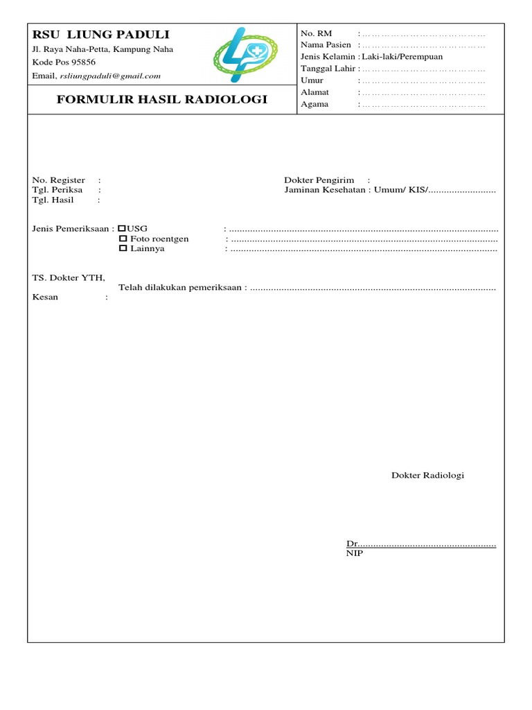 Form Hasil Radiologi | PDF