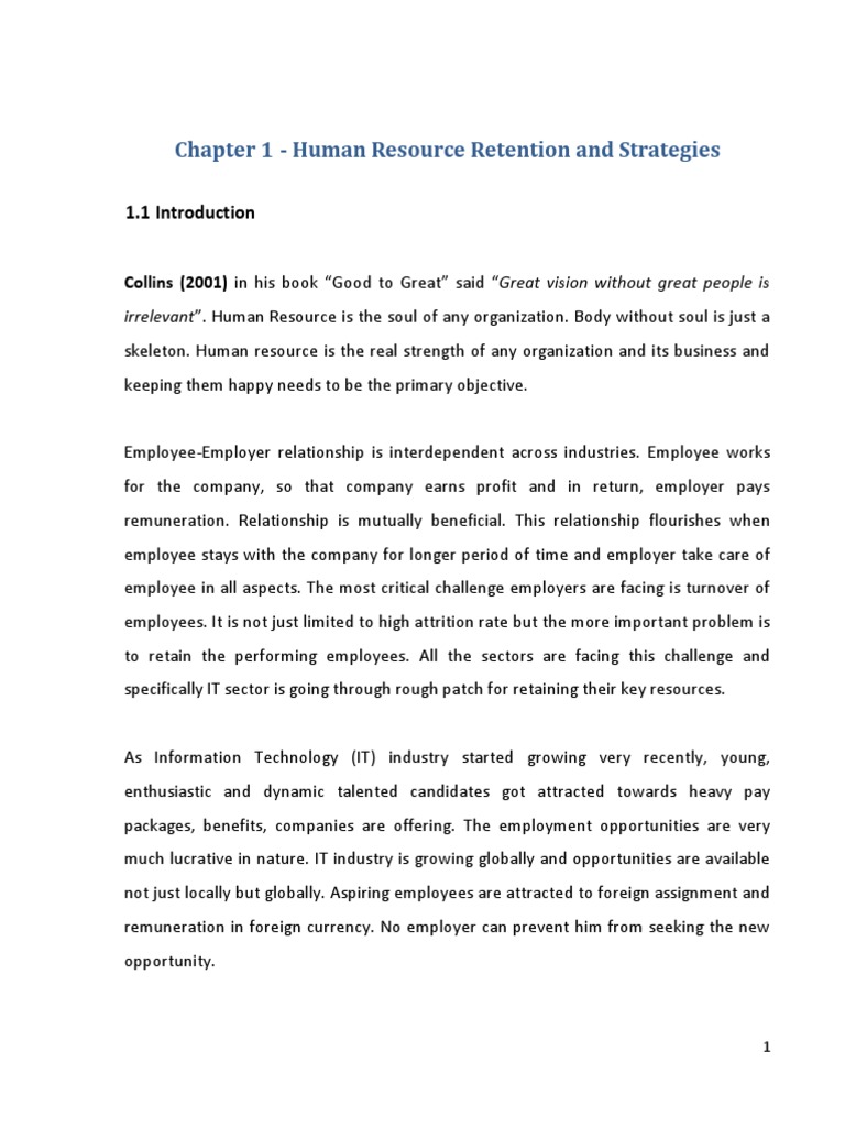 Chapter 1 - Human Resource Retention and Strategies | PDF | Employee ...