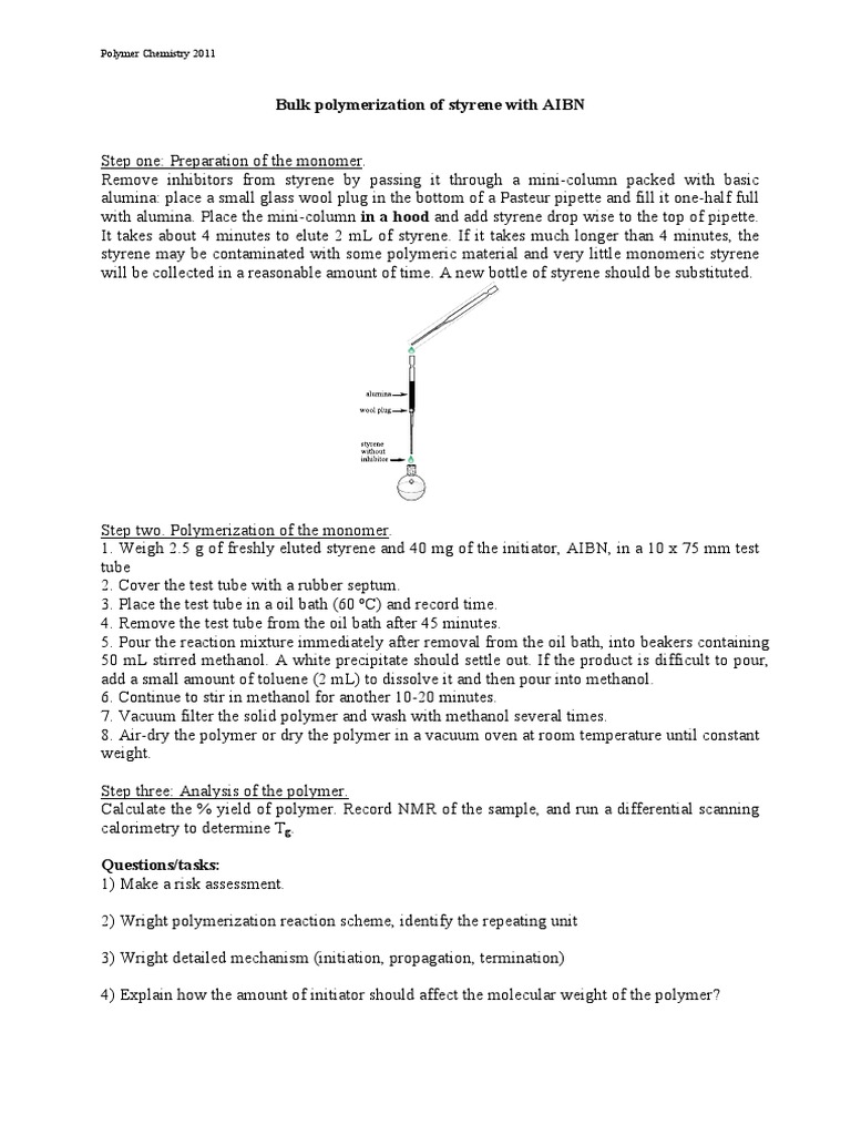 AIBN-Catalyzed Styrene Polymerization | PDF