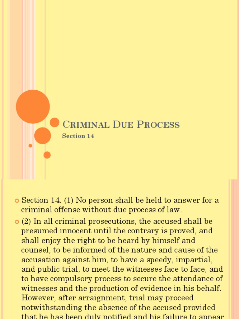 Criminal Due Process | PDF | Reasonable Doubt | Presumption Of Innocence