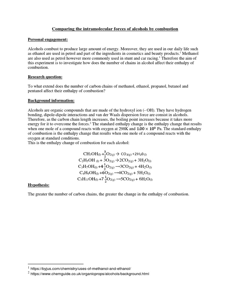 Chem Practice IA | Download Free PDF | Combustion | Alcohol