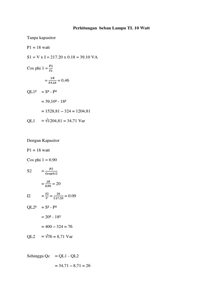Perhitungan Faktor Daya1 | PDF | Teaching Methods & Materials