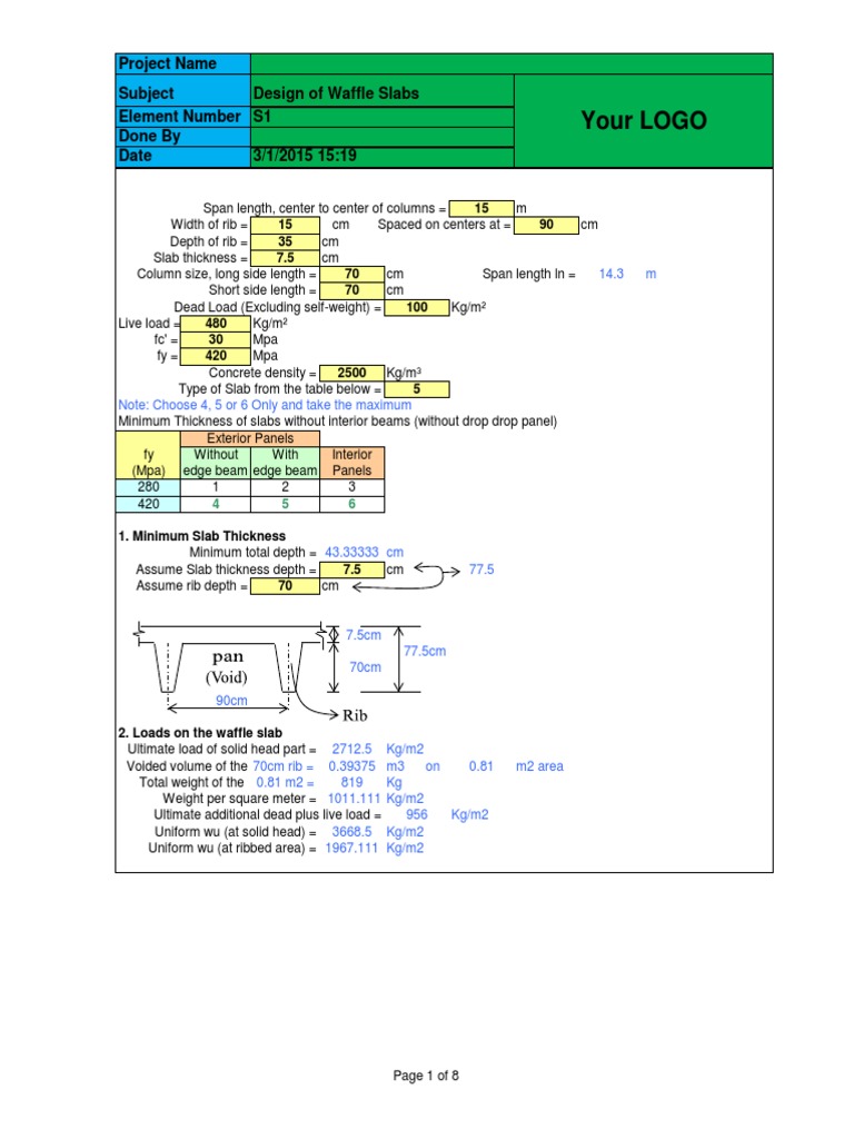 Waffle Slabs | PDF | Column | Beam (Structure)