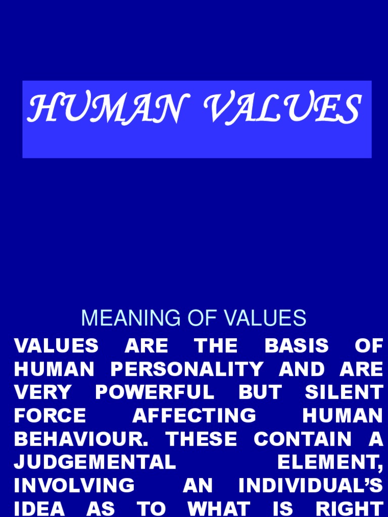 Human Values | PDF | Attitude (Psychology) | Value (Ethics)