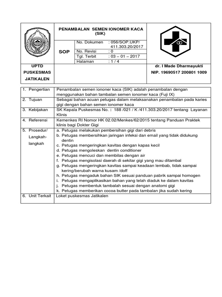 056 SOP Tumpatan SIK | PDF