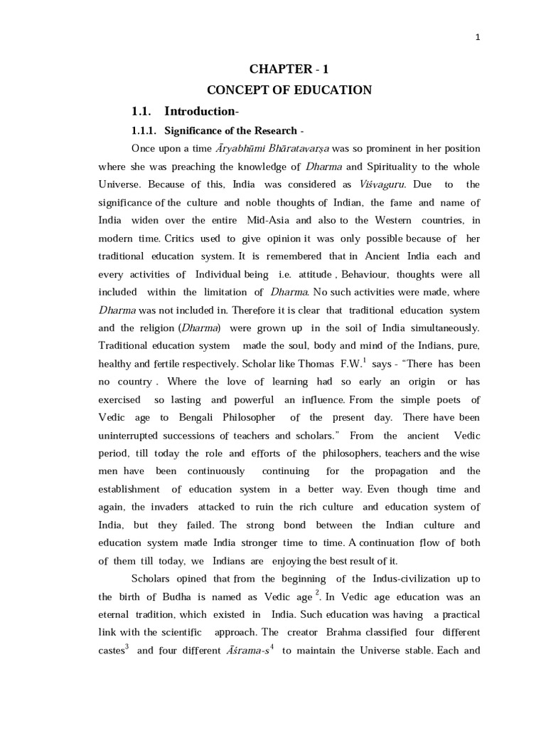 Chapter - 1 Concept of Education 1.1. Introduction-: 1.1.1 ...