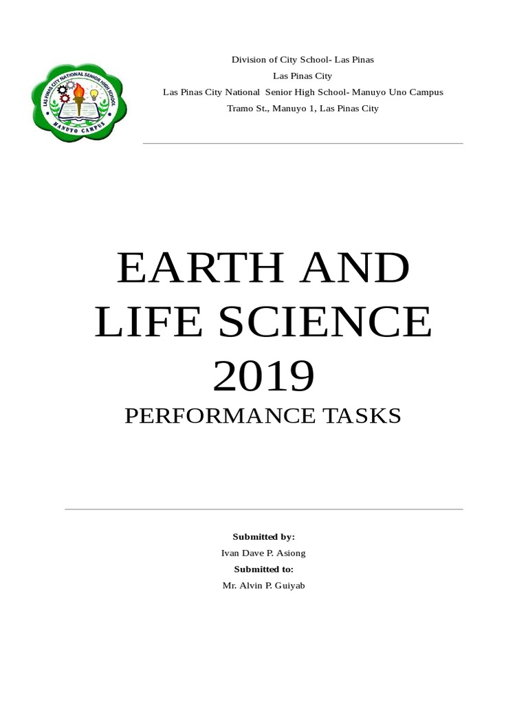 Exploring Ecosystems Through Performance Tasks: A Report on Earth and Life Science Performance ...