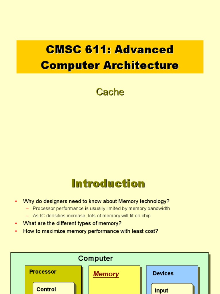 CMSC 611: Advanced Computer Architecture | Download Free PDF | Cpu Cache | Central Processing Unit