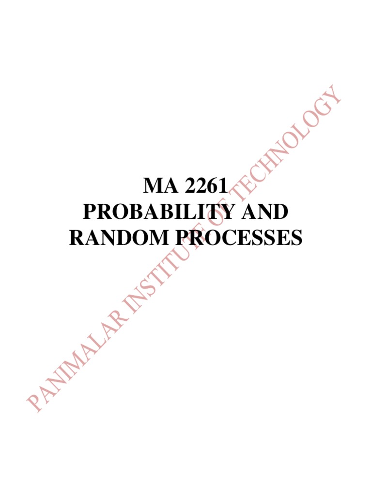 Random Process | PDF | Probability Distribution | Probability Density ...