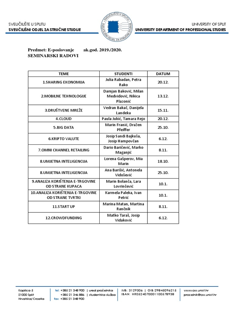 Seminarski Radovi | PDF