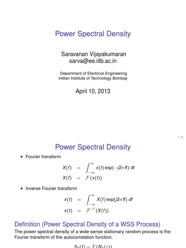 PowerSpectralDensity KISA PDF | PDF | Spectral Density | Signal Processing