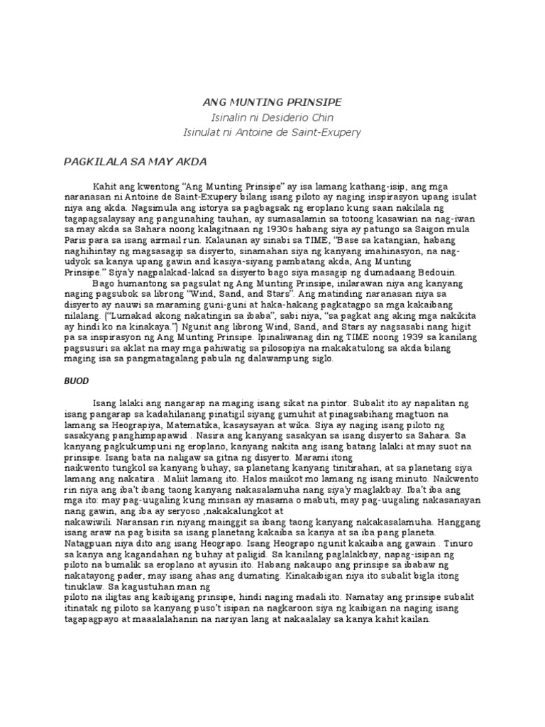 Ang Munting Prinsipe | PDF