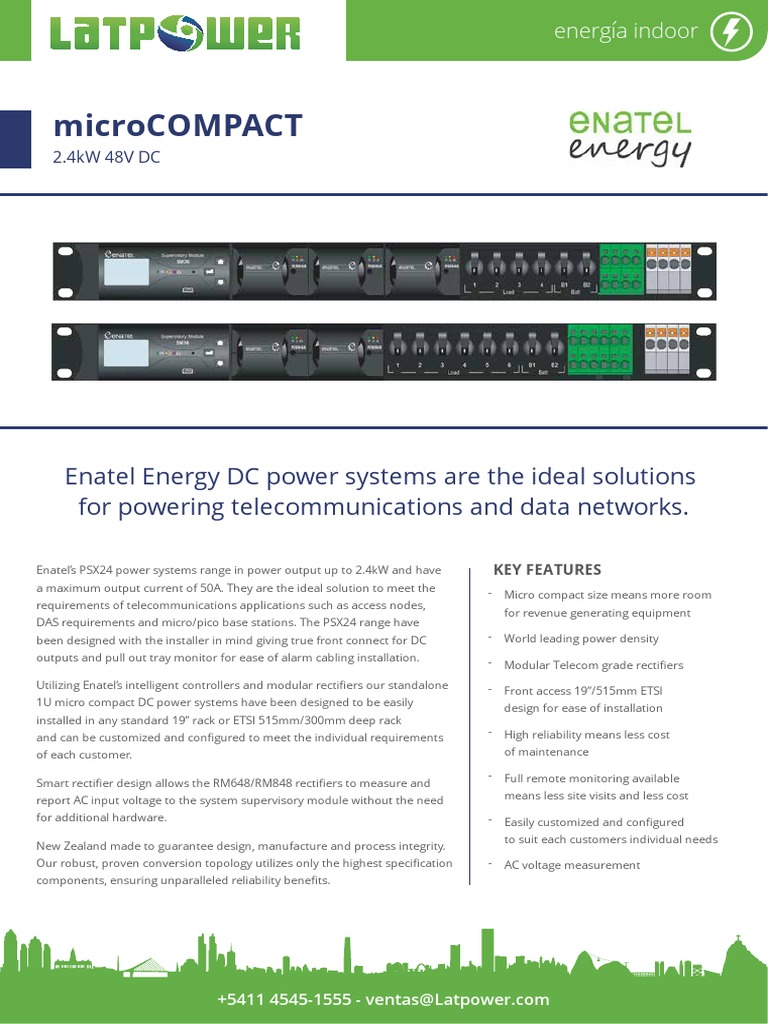 PSX24 Enatel MicroCOMPACT Power System | PDF | Rectifier | Direct Current