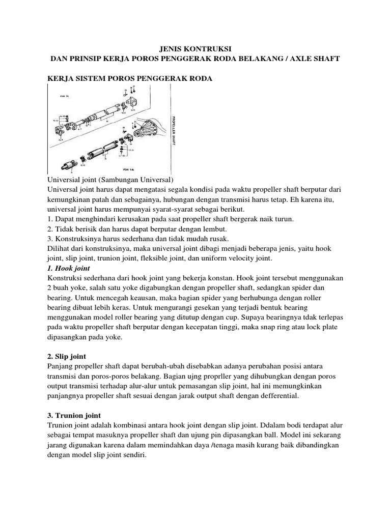 Jenis Kontruksi Dan Prinsip Kerja Poros | PDF