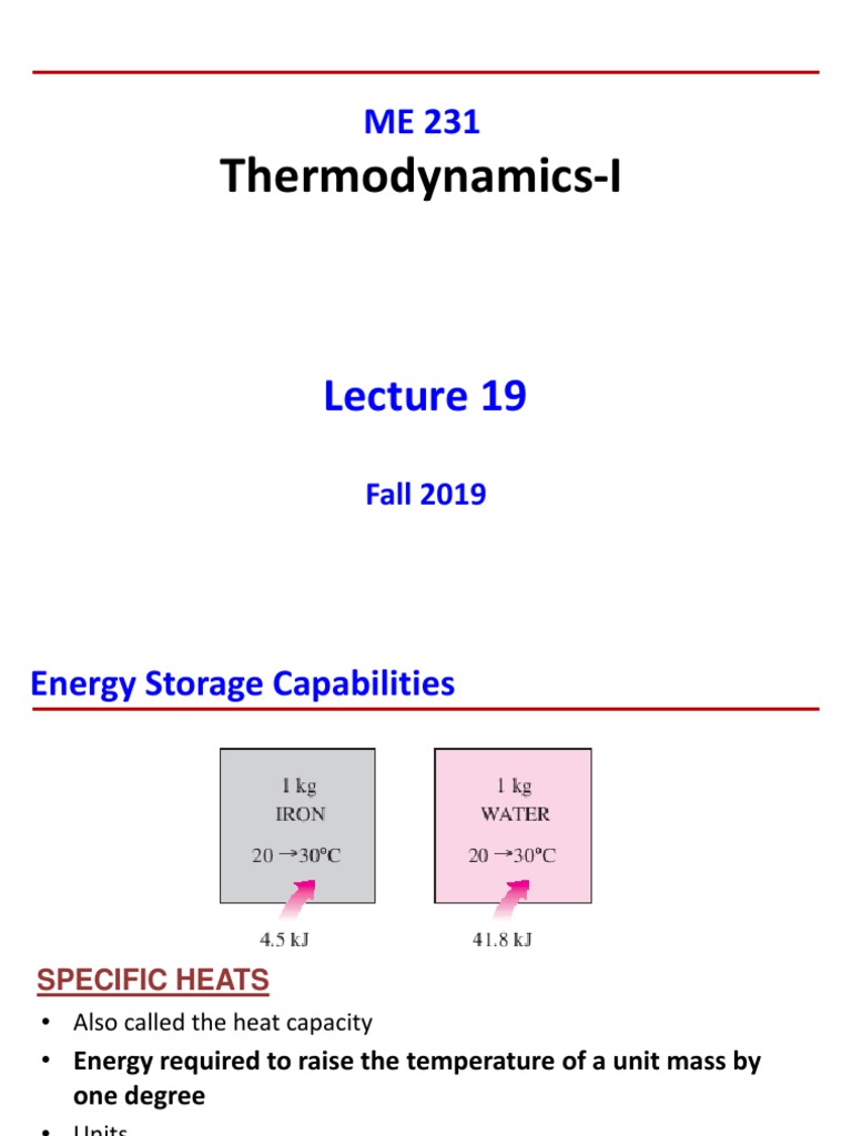 Specific Heats in Thermodynamics | PDF