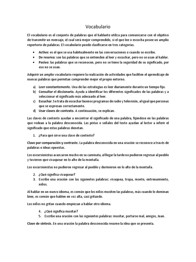 Claves de Contexto | PDF | Palabra | Oración