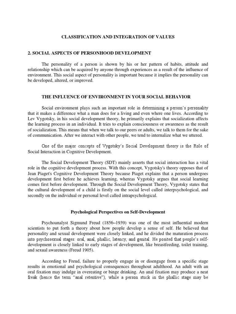 Social Aspects of Personhood | PDF | Cognitive Development | Self