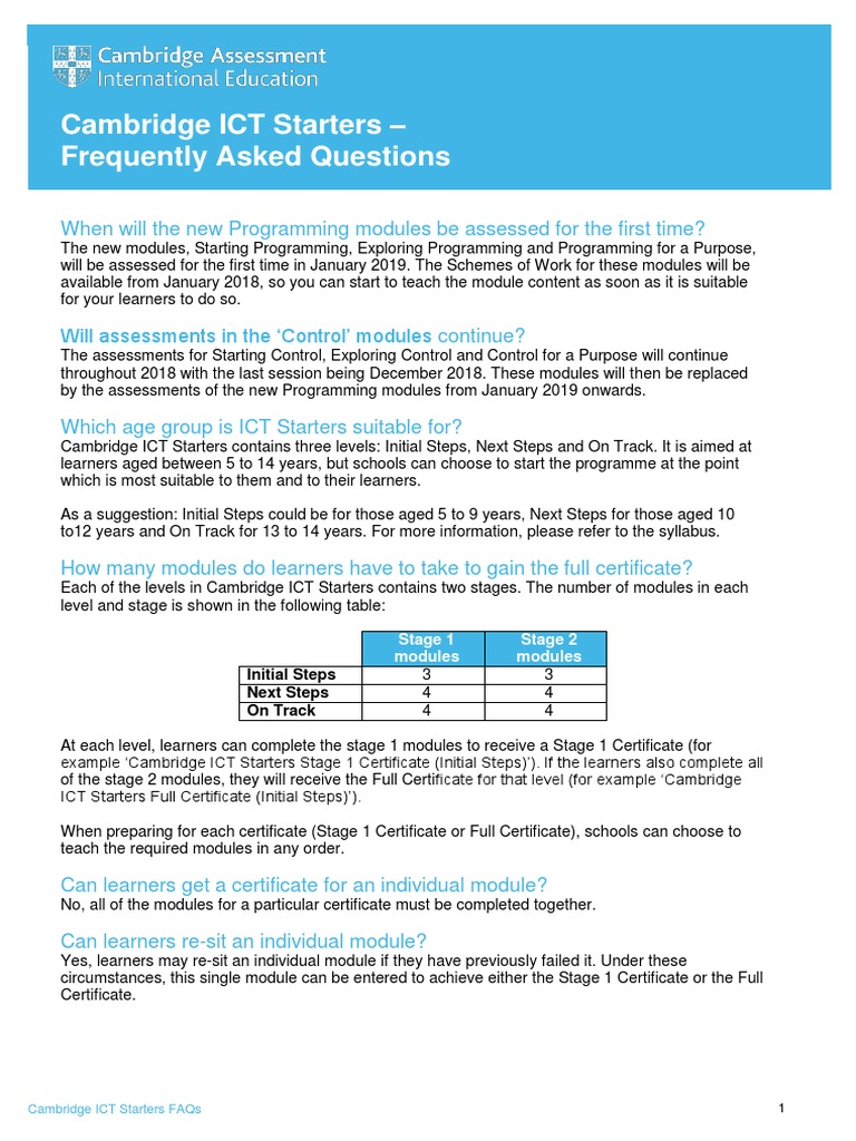 Cambridge ICT Starters Overview | PDF | Educational Technology | Teachers