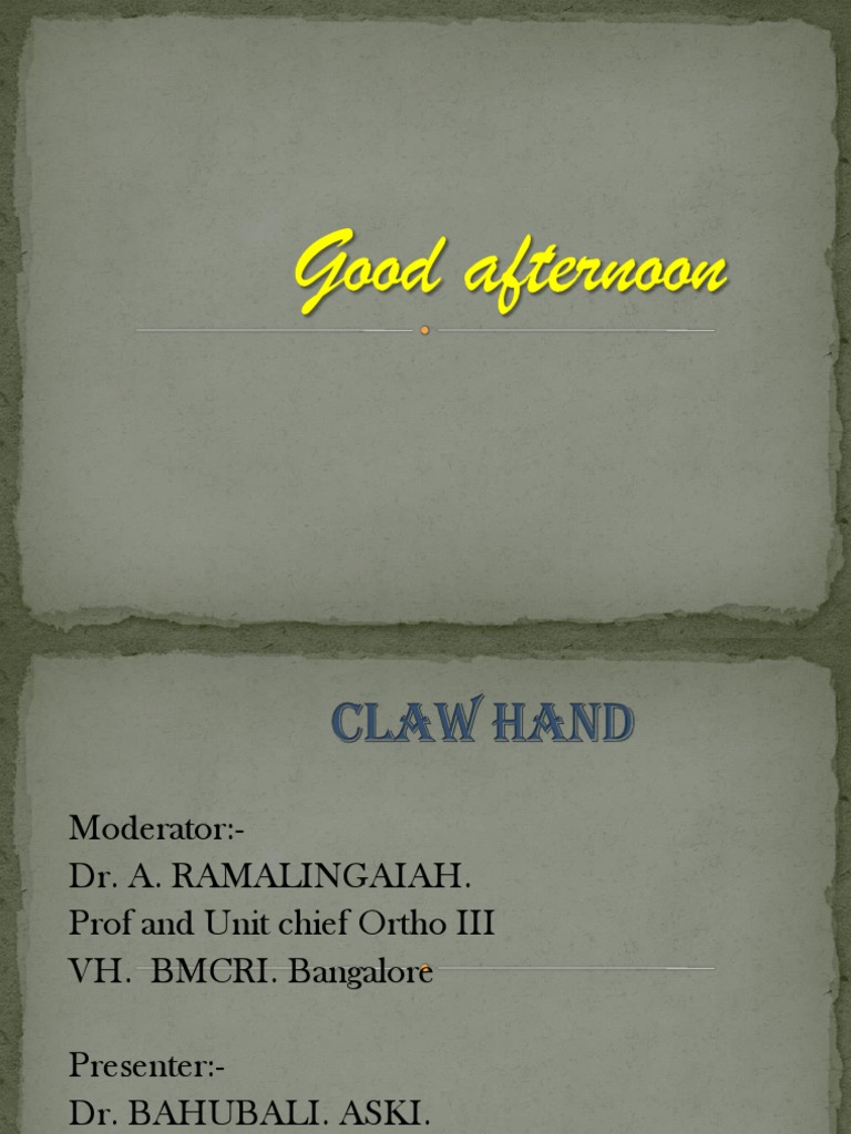 Claw Hand | PDF | Thumb | Finger