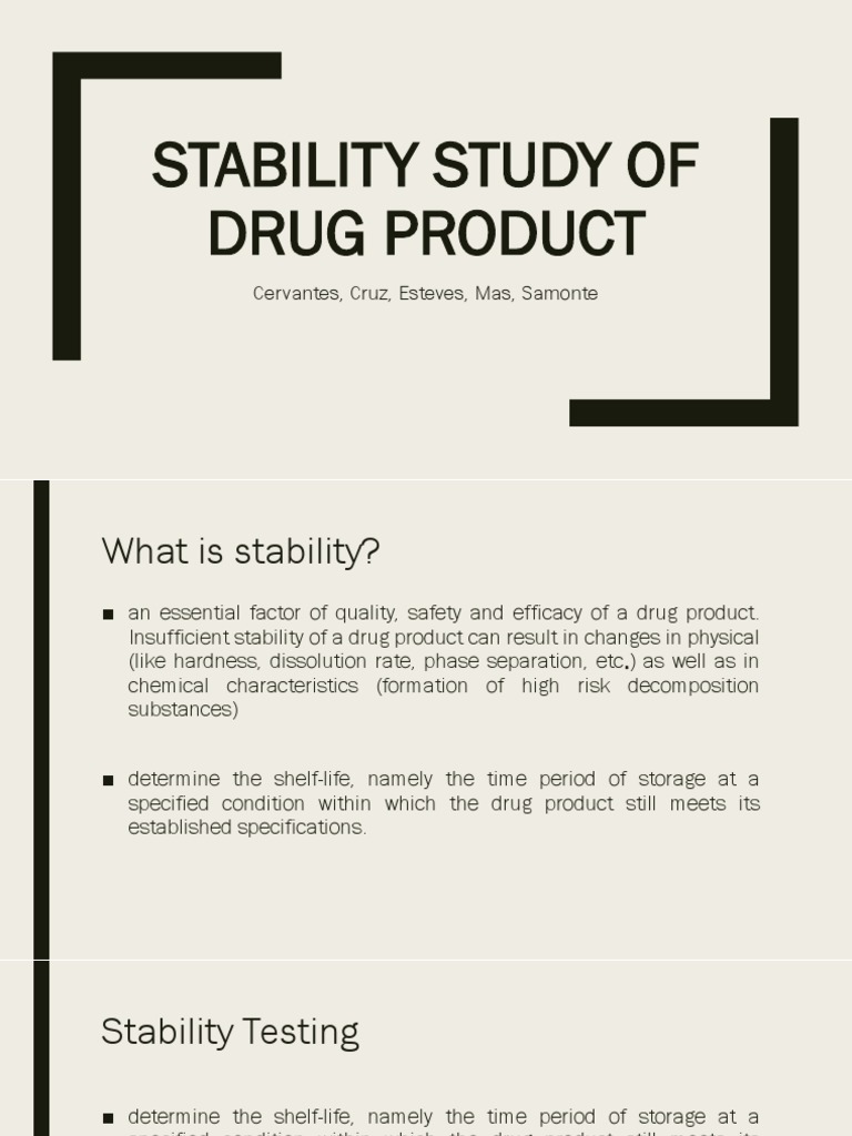 DRUG STABILITY TESTING PRINCIPLES | PDF | Shelf Life | Specification ...