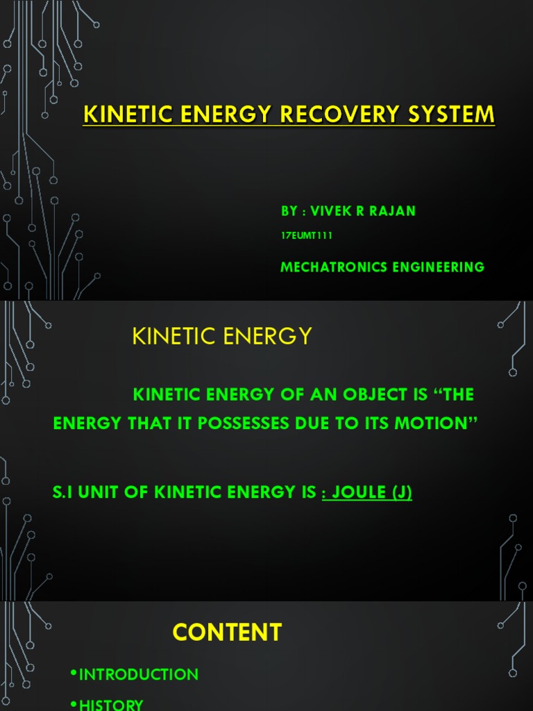 Kinetic Energy Recovery System Overview | PDF | Brake | Engines