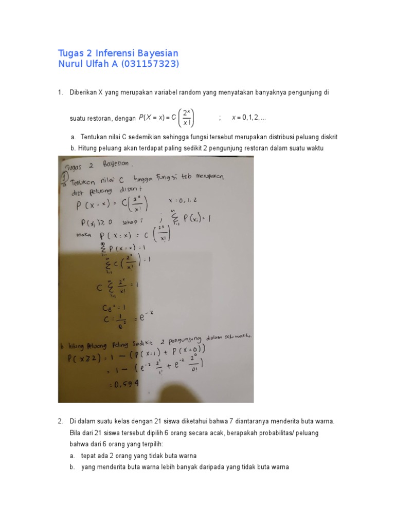 Tugas - 2 - Inferensi Bayesian Nurul Ulfah | PDF
